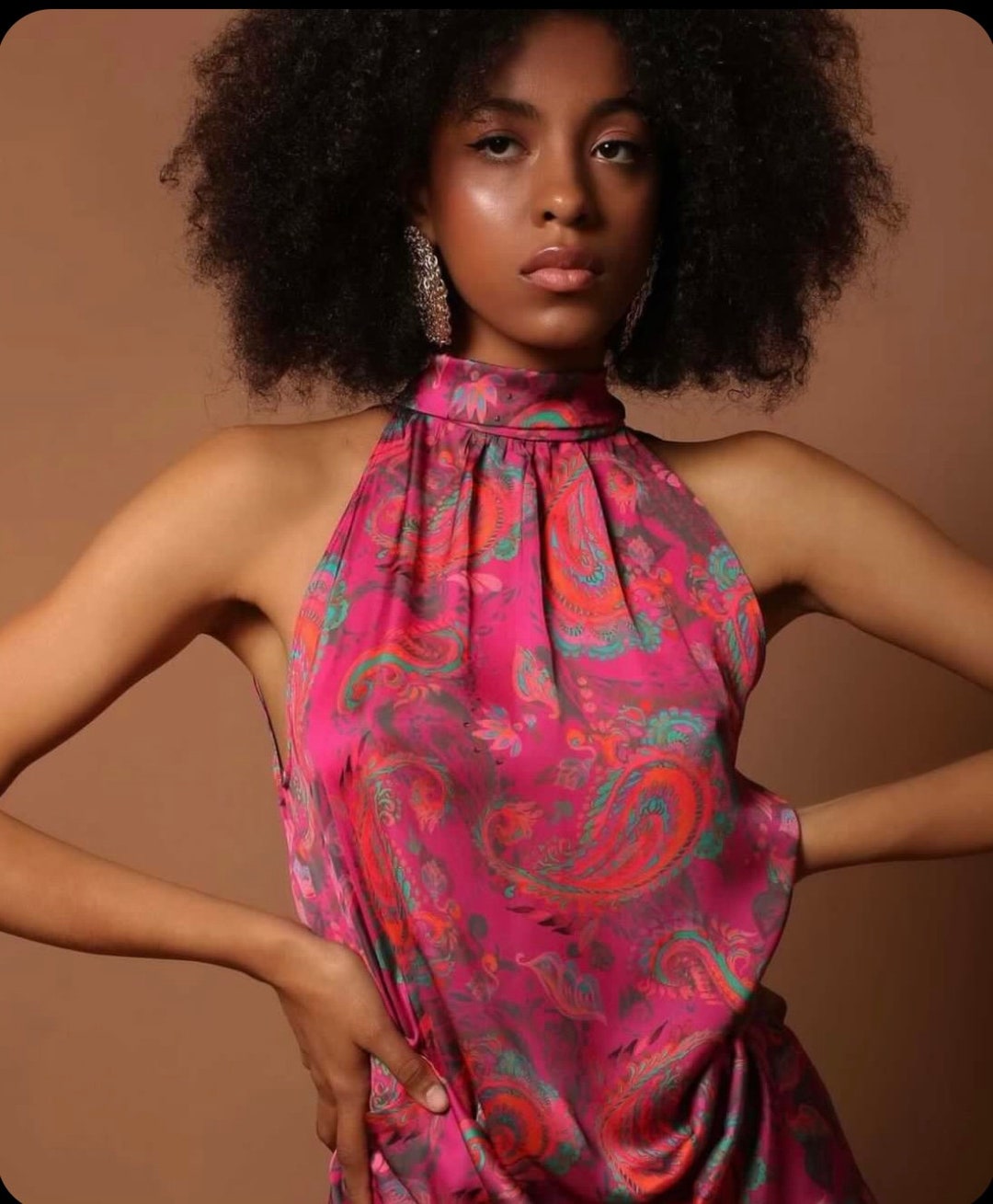 Fuchsia Paisley Pattern Silky Satin Fabric for Dress-kimono- Soft ...