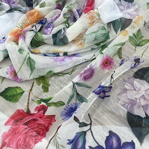 Floral Patterned Elegant Satin Fabric-dress Fabric.....can Be Printed ...