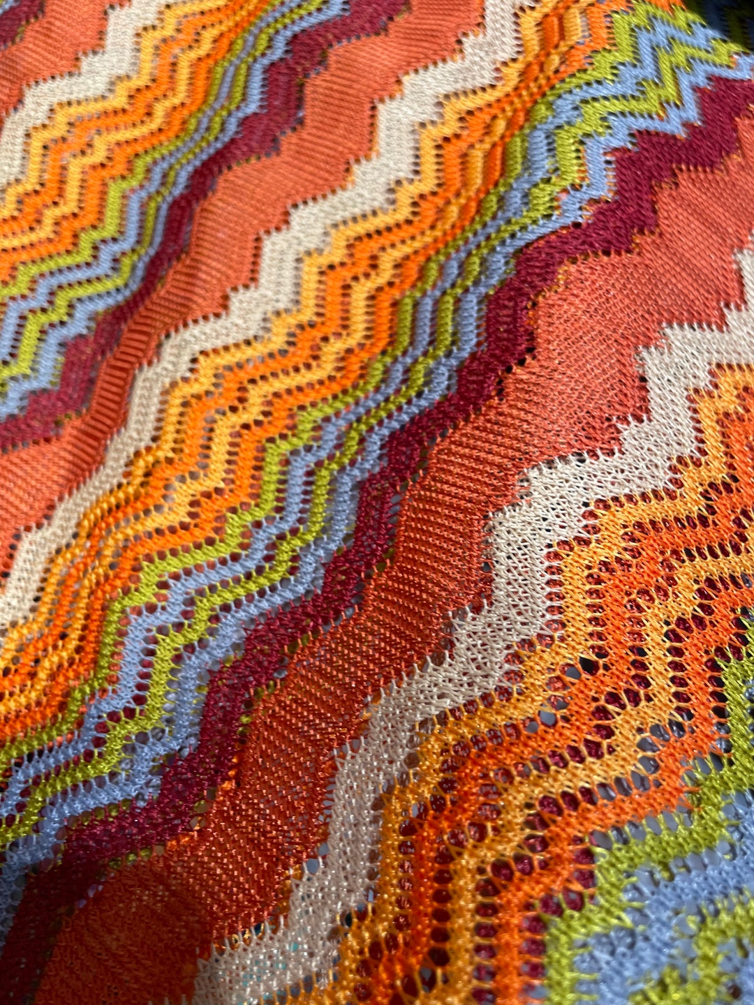 Knitted Fabric Multicolor Zigzag Design Awesome Cool-dress-pants Style ...