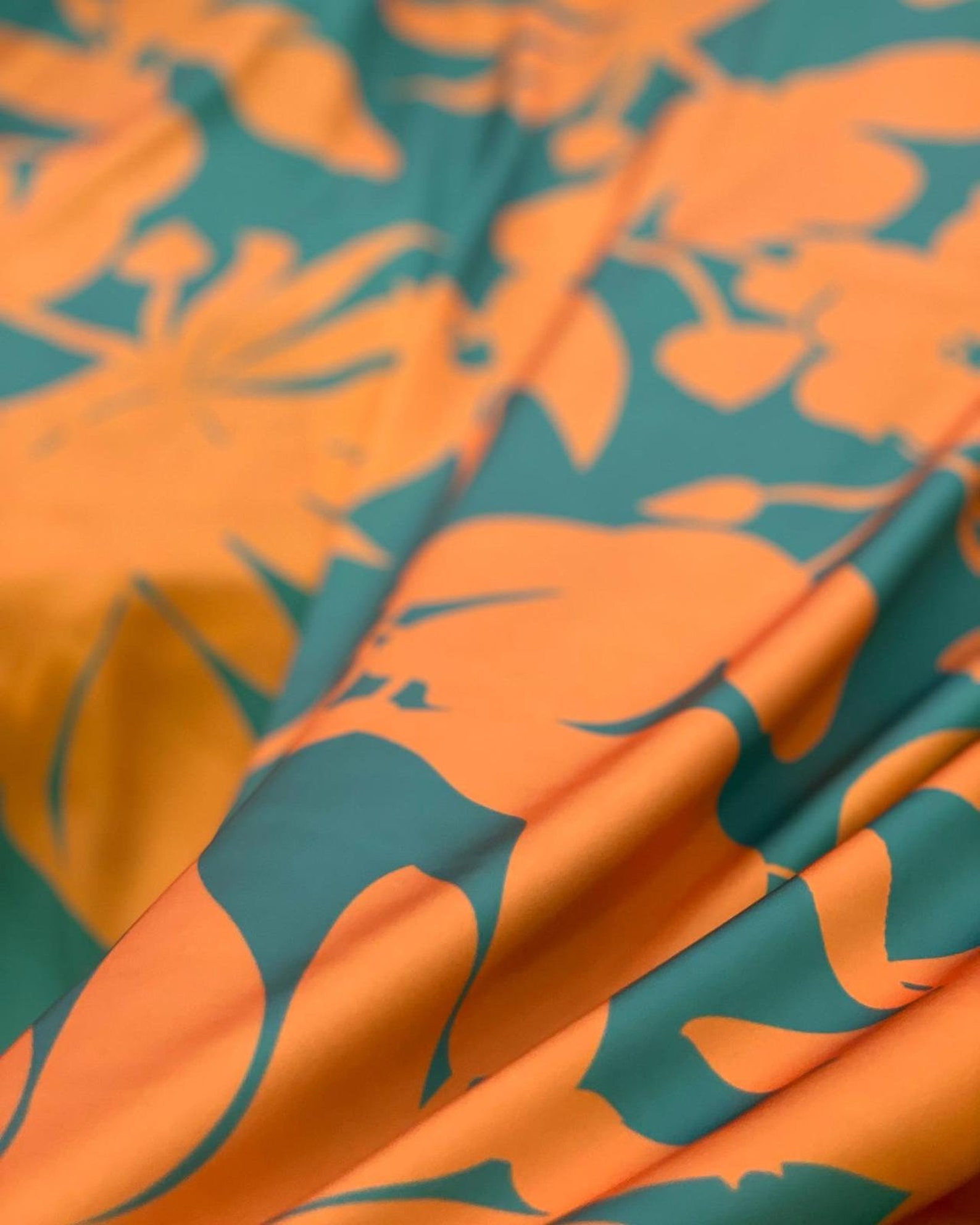 Tropical Pattern Satin Fabric, by the Yar - Etsy