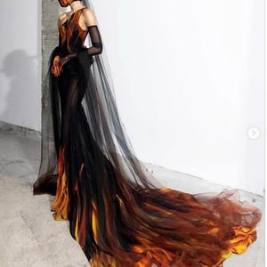 Flaming Silky Satin Fabric - Printed on the Desired Fabric Type--lr - Etsy