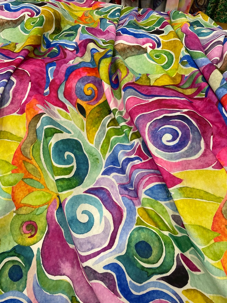 Abstract Pattern Multicolor Crepe Fabric-dress-kimono Soft - Etsy