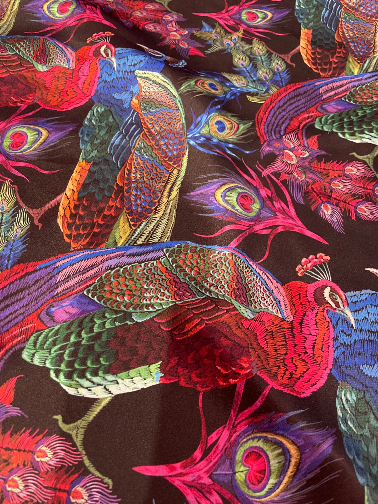 Peacock Gorgeous Silky Satin Fabric Highquality Fabric - Etsy