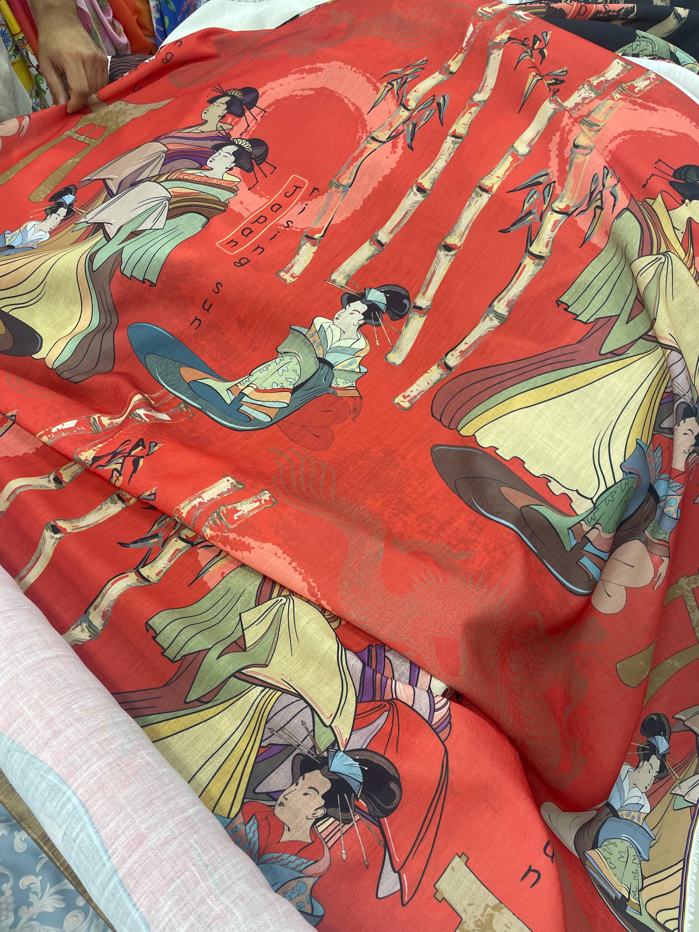 Geisha Pattern Fabric Kimono Fabric-highqualitypossibility - Etsy