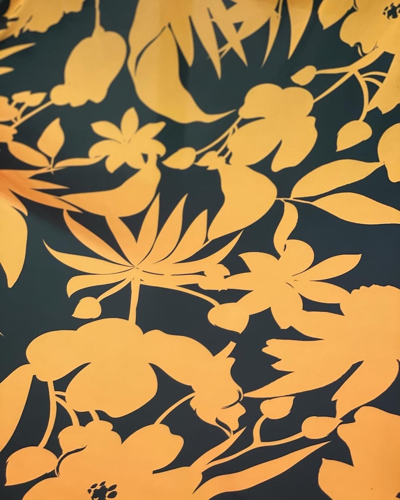 Tropical Pattern Satin Fabric, by the Yar - Etsy