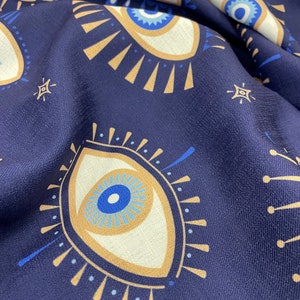 Evil Eye Pattern -linen You Can Order Whatever Fabric Type You Want ...