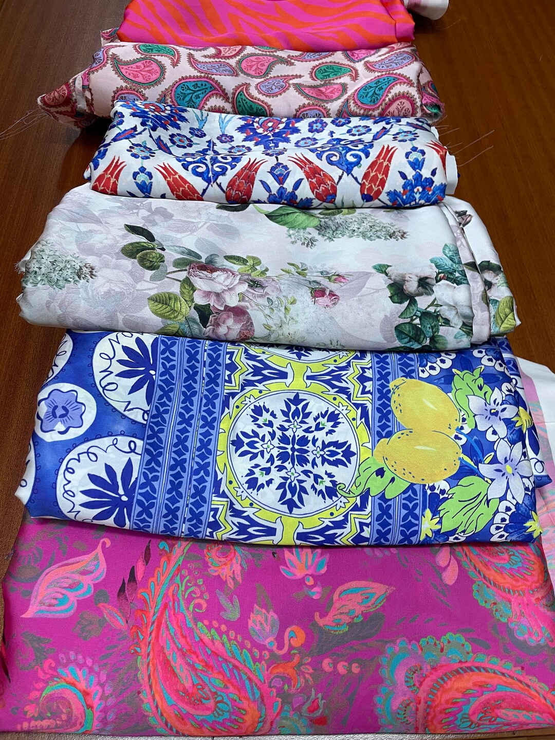 6 Different Pattern Options Fabric All Silky Satin - Etsy