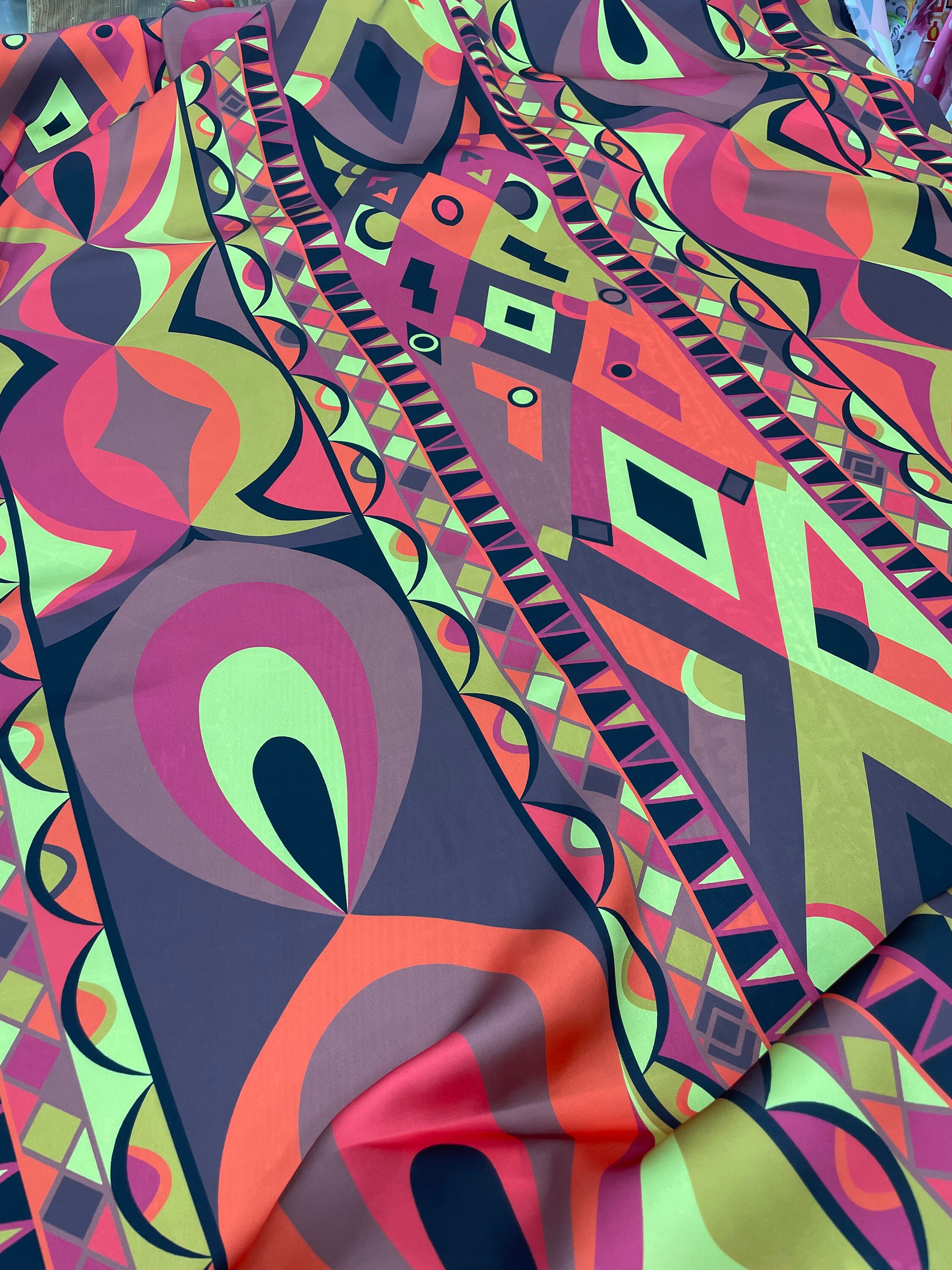 Abstrack Design Silky Satin Fabric-possibility of Printing on the ...