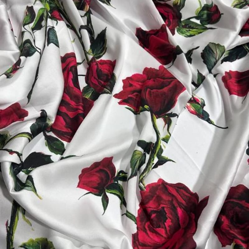 Rose Print Fabric - Etsy