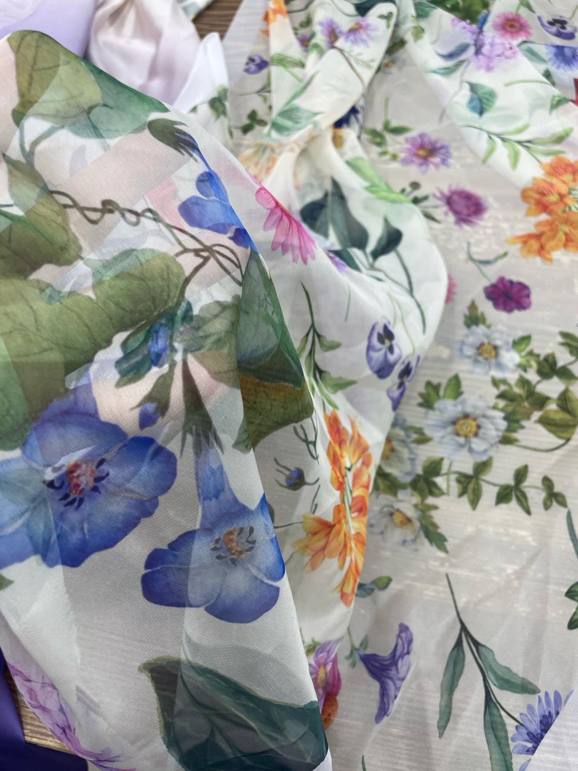 Floral Patterned Elegant Satin Fabric-dress Fabric.....can Be Printed ...