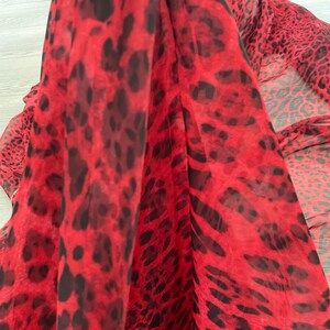 Silky Chiffon Fabric Red Leopard -(our Patterns Are Printed on the ...