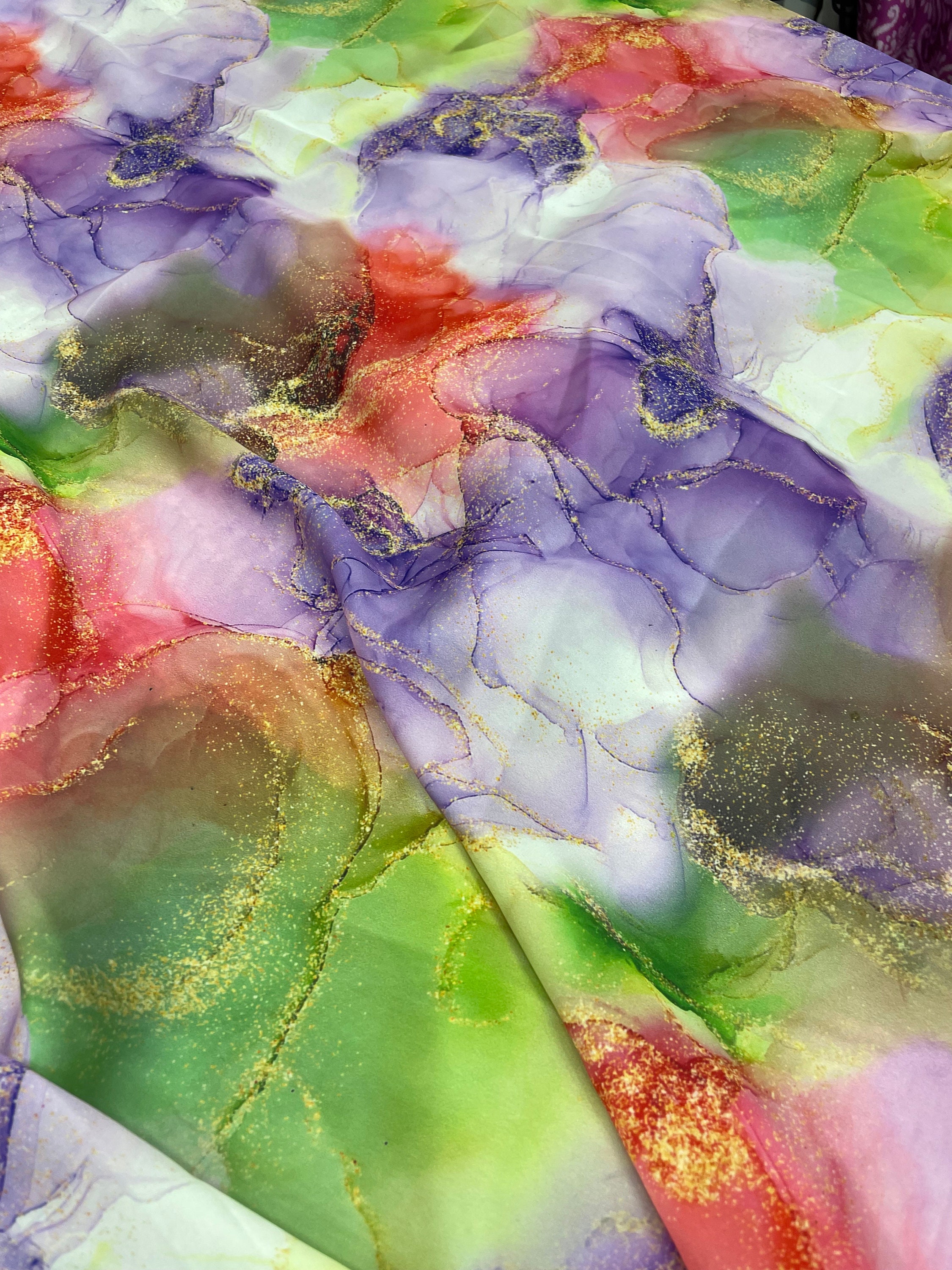 Tie Dye Pattern Silky Satin Fabric Special Work-dressed Fabric - Etsy