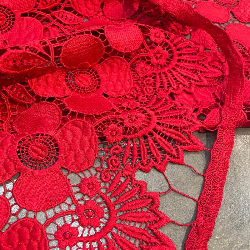 Red Lace Fabric - Etsy