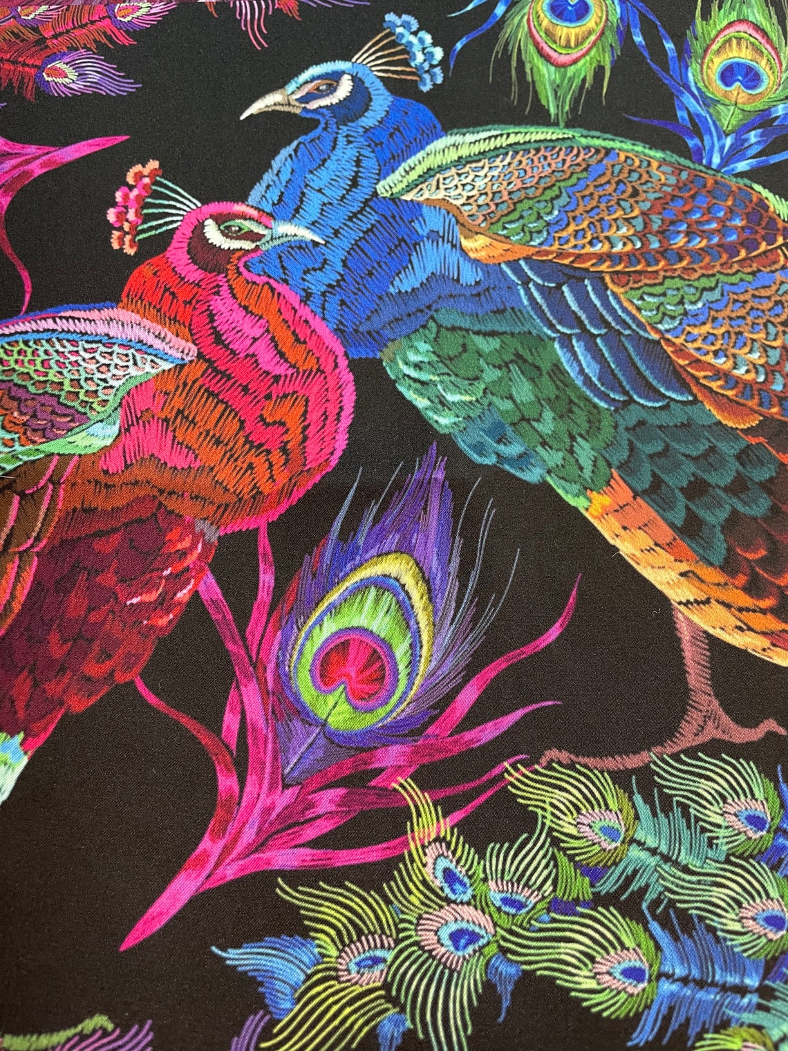 Peacock Gorgeous Silky Satin Fabric Highquality Fabric - Etsy