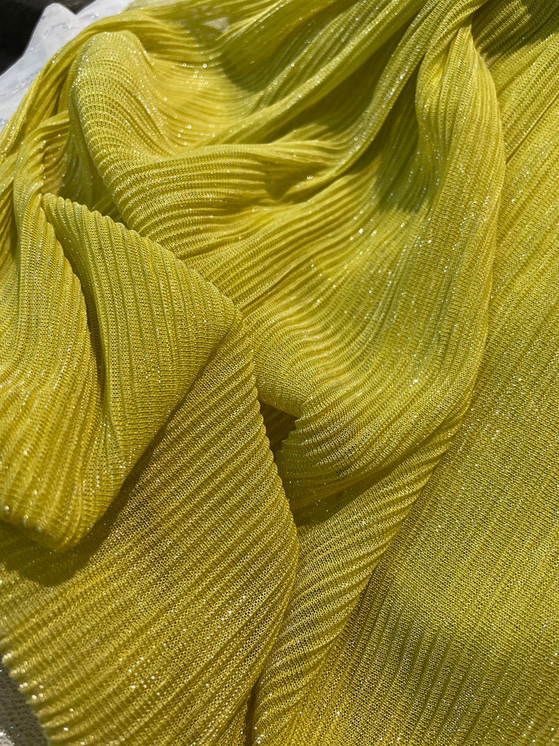 Luminous Knit Fabric, Metallic Pleated -lurex Shiny Stretch Fabric ...