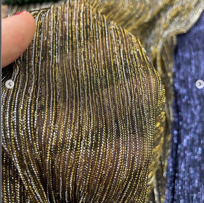 Metallic Crinkle Pleated Fabric: 2-way Stretch Moonlight Material - Etsy