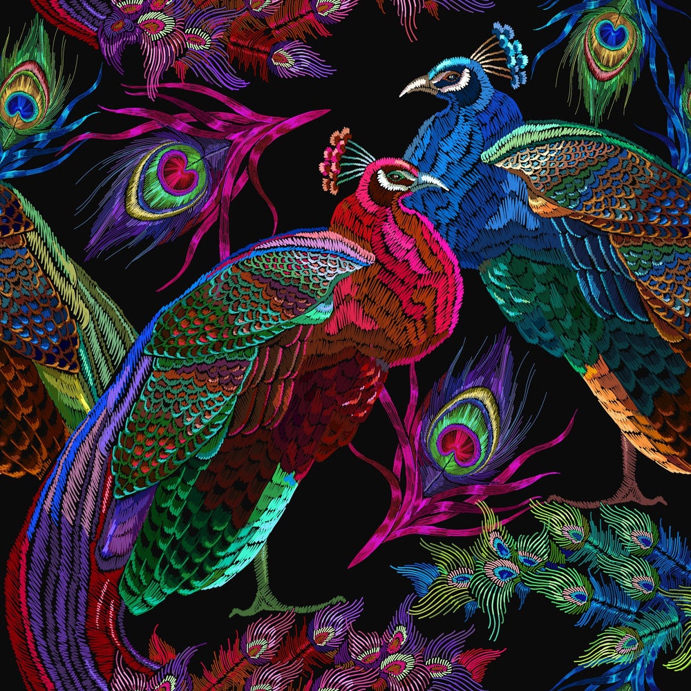 Peacock Gorgeous Silky Satin Fabric Highquality Fabric - Etsy