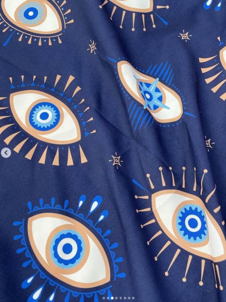 Evil Eye Pattern linen You Can Order Whatever Fabric Type You Want. Eye ...