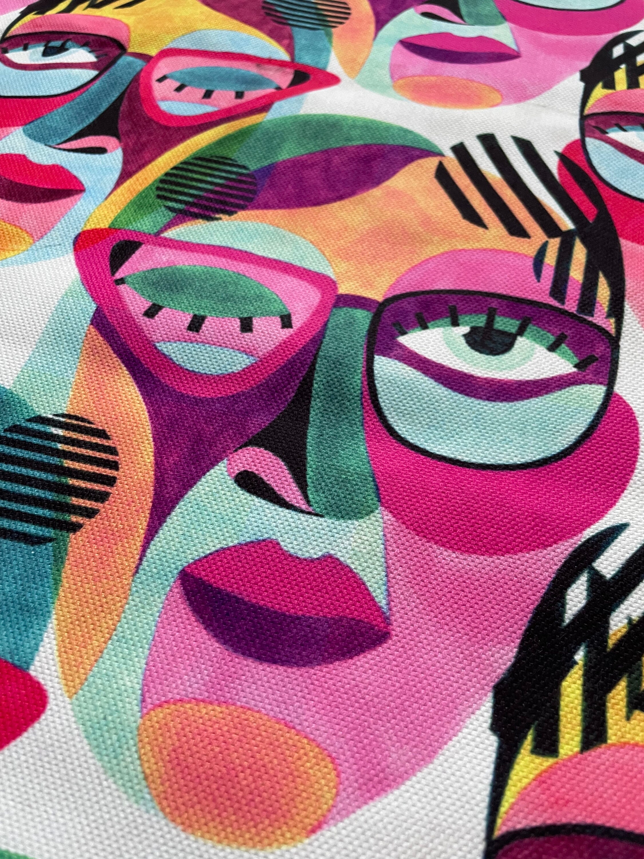 Abstract Face Pattern Linen Fabric Dressed-kimono Fabric - Etsy