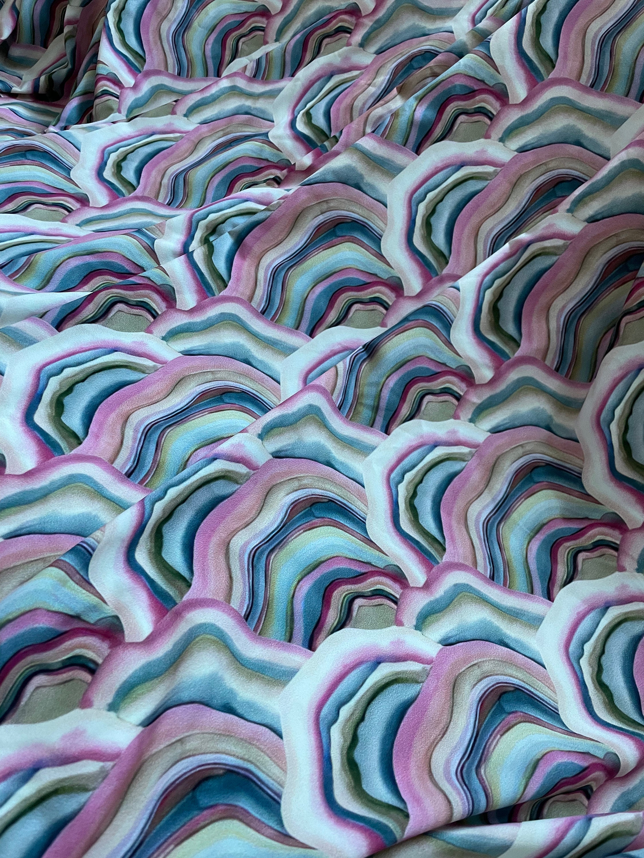 Crepe Fabric, Marbled Pattern Elegant Watercolor Pattern - Etsy