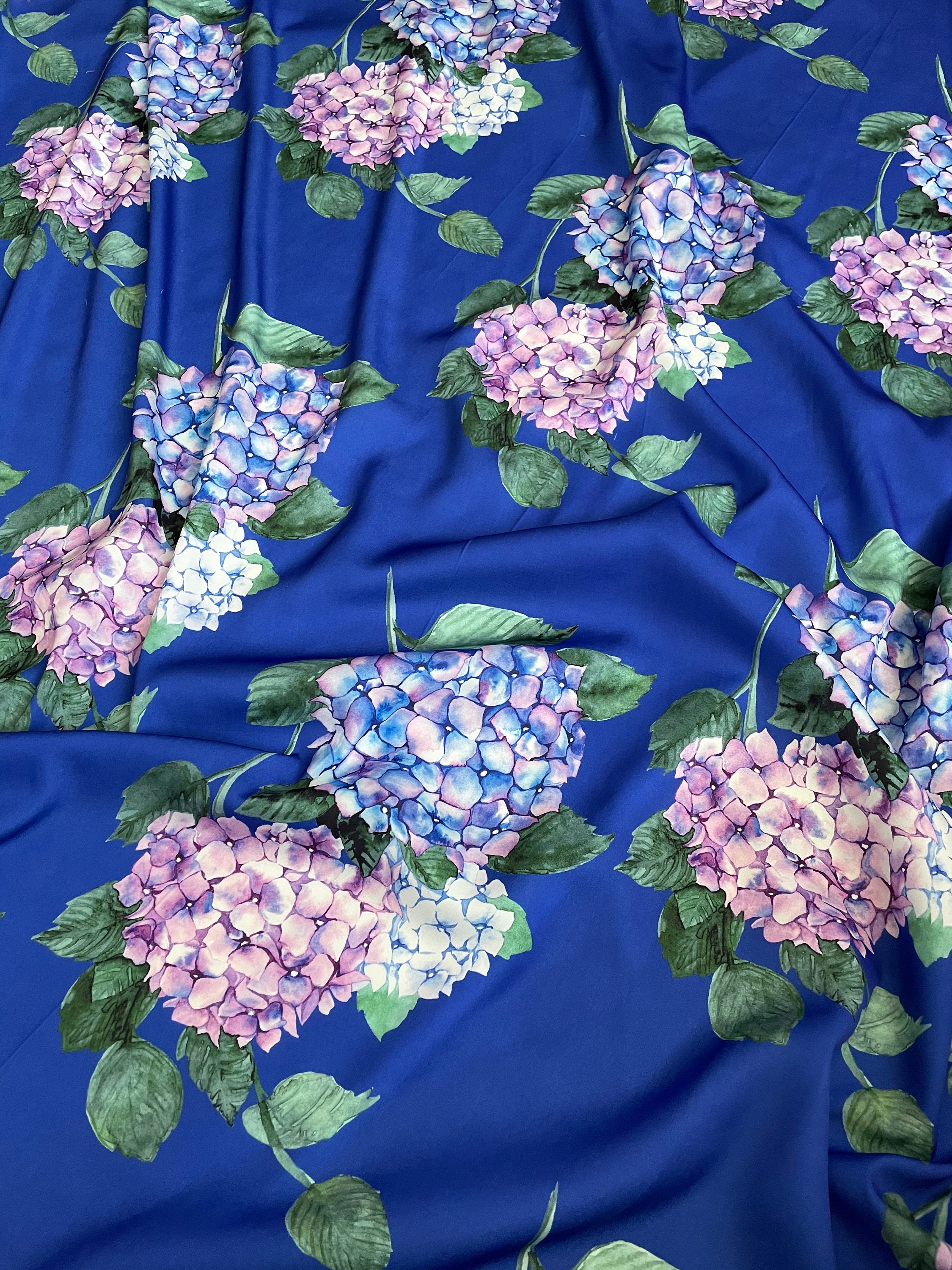 Hydrangea Floral Pattern Crep Fabric-8 Colour - Etsy