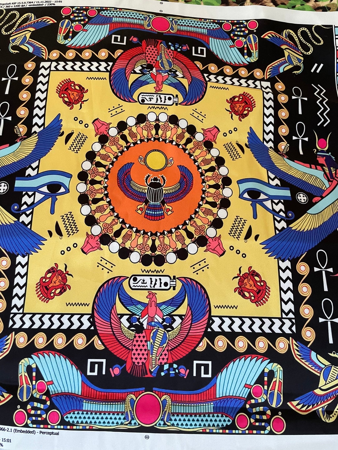 Ancient Egypt Pattern Crepe Fabric Digital Print Fabric - Etsy