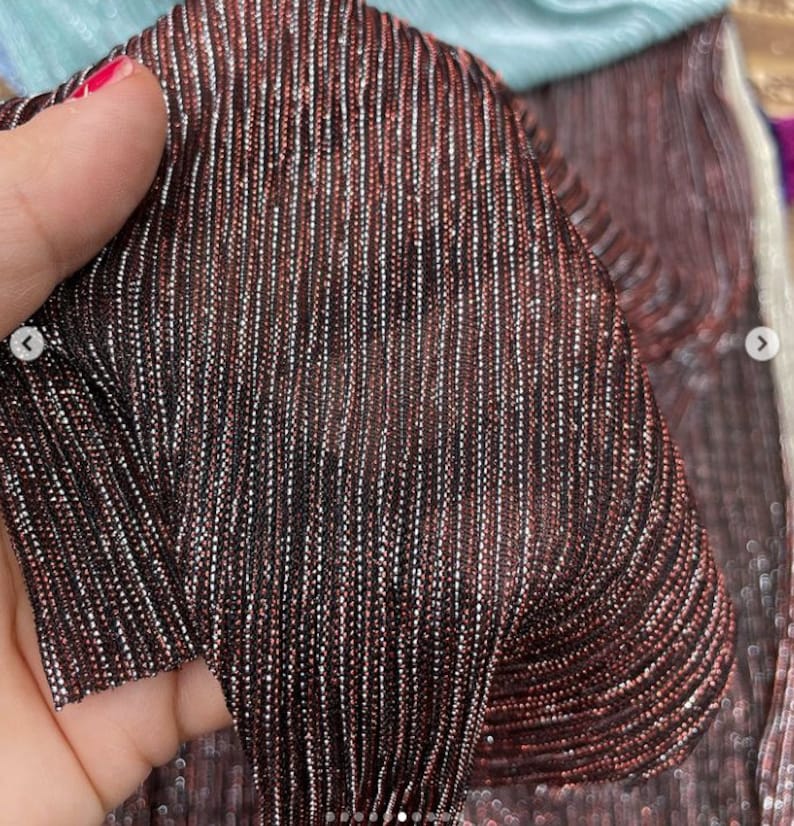 Metallic Crinkle Pleated Fabric: 2-way Stretch Moonlight Material - Etsy