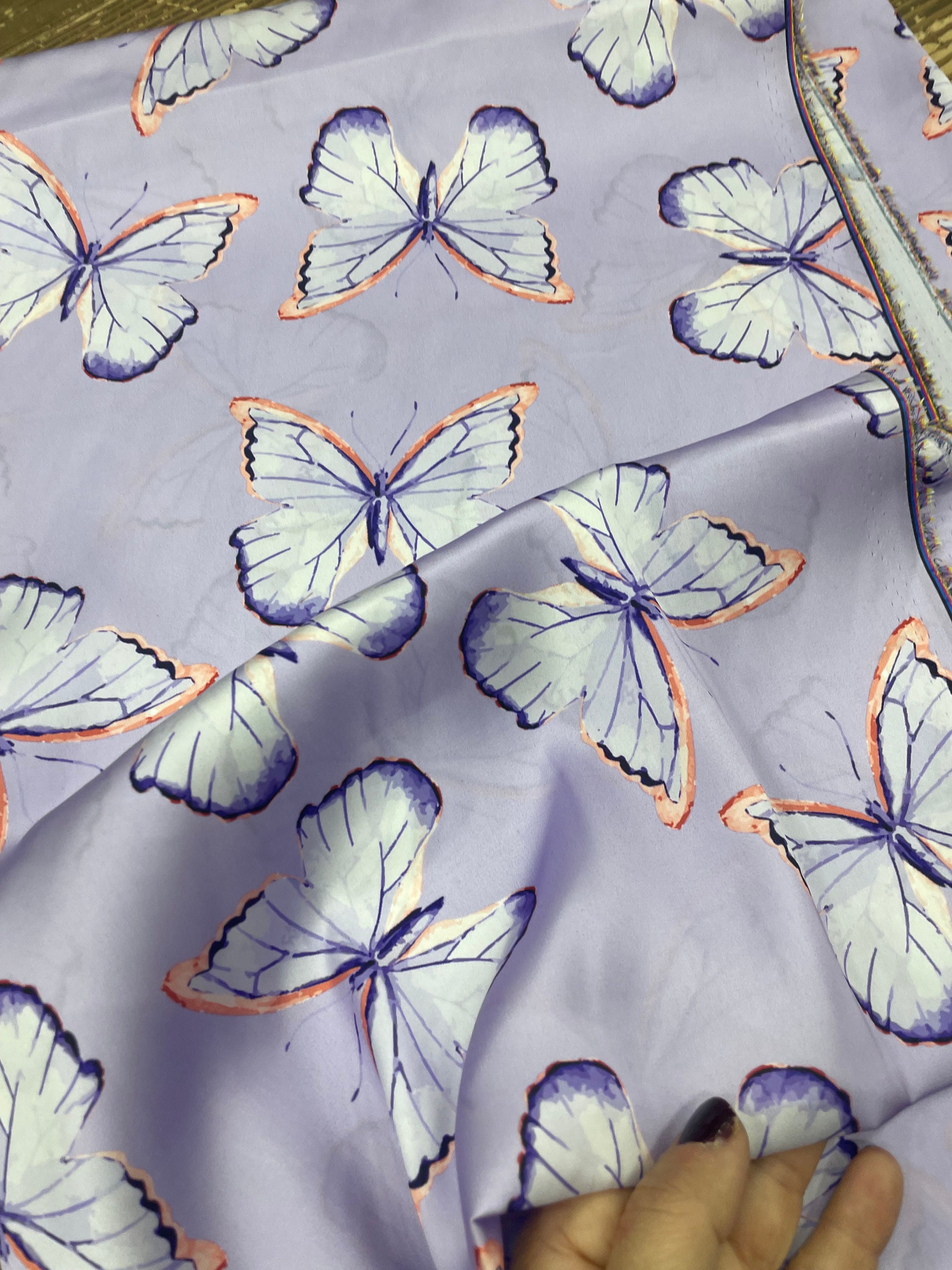 Butterfly Patterned Silky Satin Fabric by the Yard 3 COLOUR - Etsy
