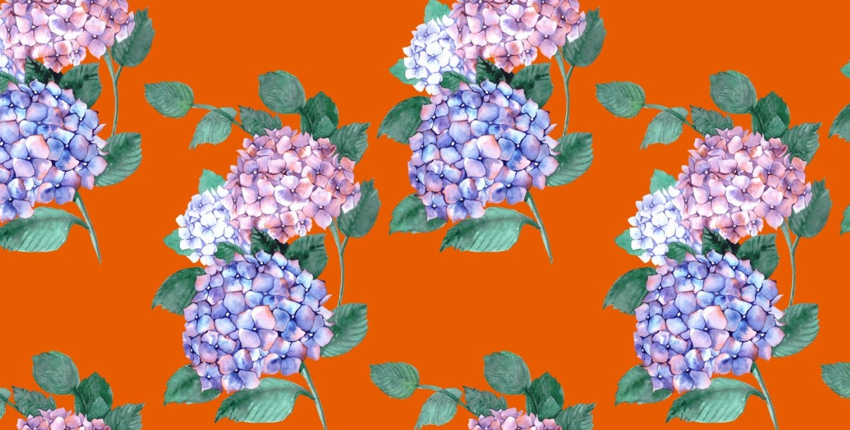 Hydrangea Floral Pattern Crep Fabric-8 Colour - Etsy