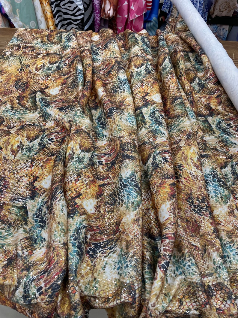 Sequin Lycra Fabric exotic Animal Pattern - Etsy