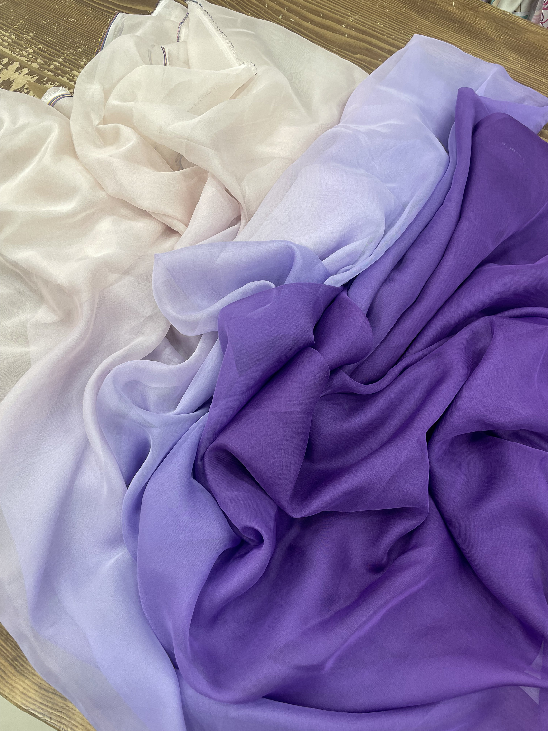 Ombre Chiffon Fabric: Purple, Blue & Lilac Gradient - 59