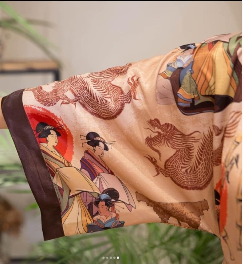 Geisha Pattern Fabric Kimono Fabric-highqualitypossibility - Etsy