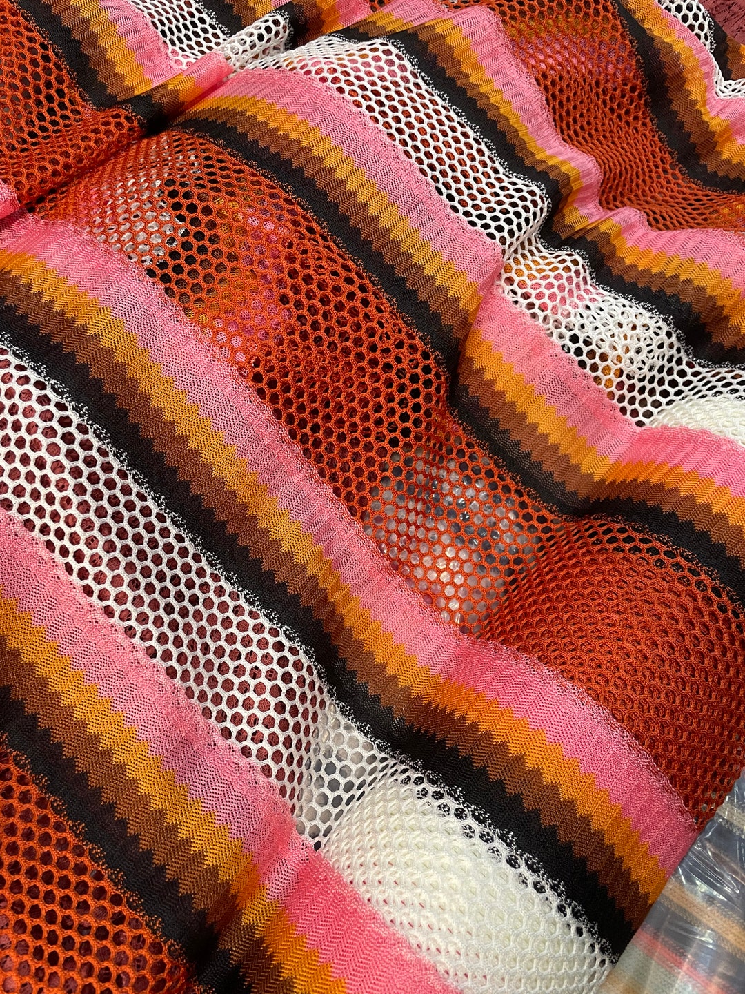 Mesh Knitted Orange and Green Colors - Etsy