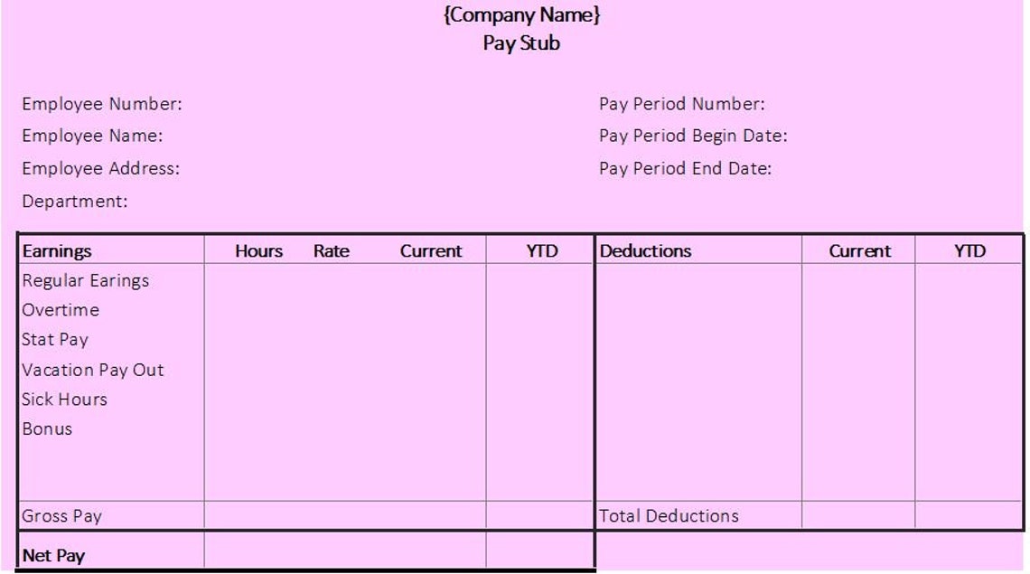 Pay Stub | Pay Slip | Pay Statement | Excel & PDF Templates | Digital ...