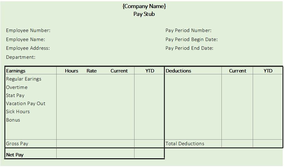 Pay Stub | Pay Slip | Pay Statement | Excel & PDF Templates | Digital ...