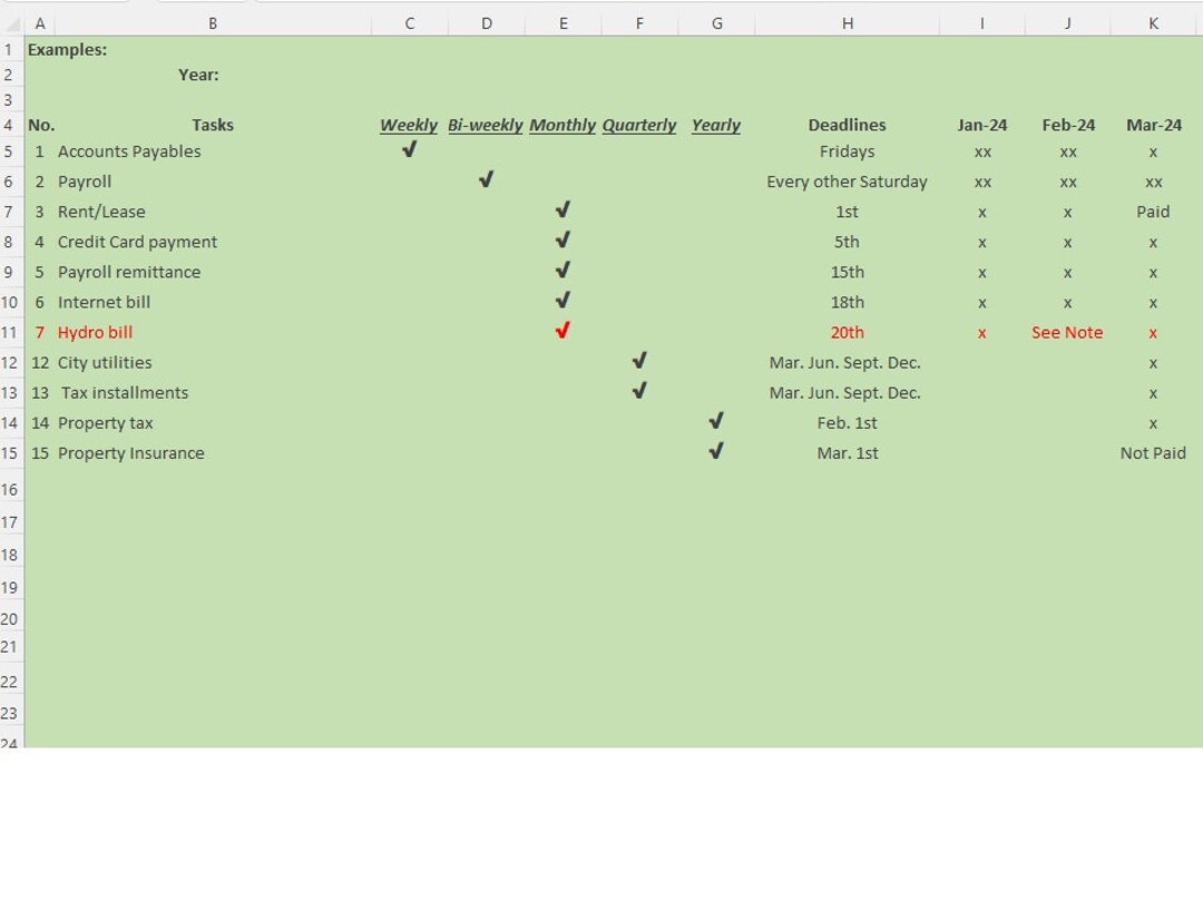 Task Manager Deadline Tracker Payment Tracking Easy for Business or ...