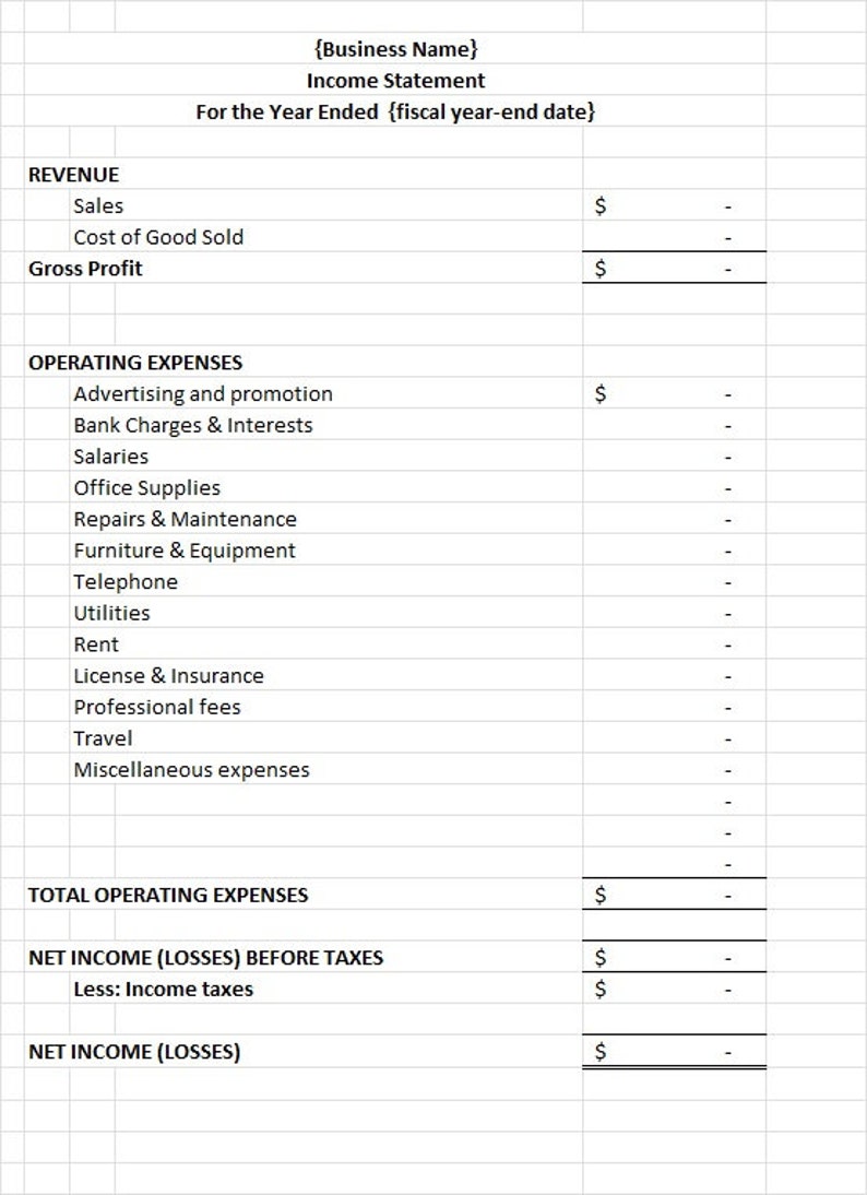 Income Statement | Statement of Profit and Loss | Revenue and Expenses ...