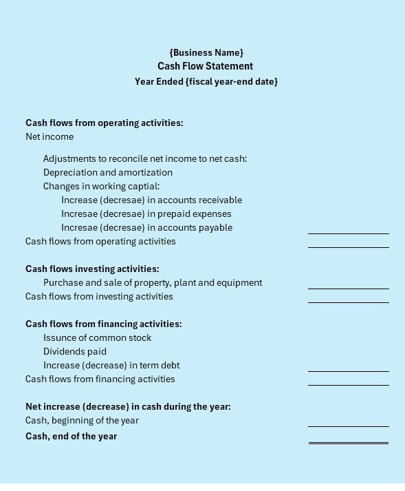 Cash Flow Statement | CFS | Statement of Cash Flows | Excel & PDF ...