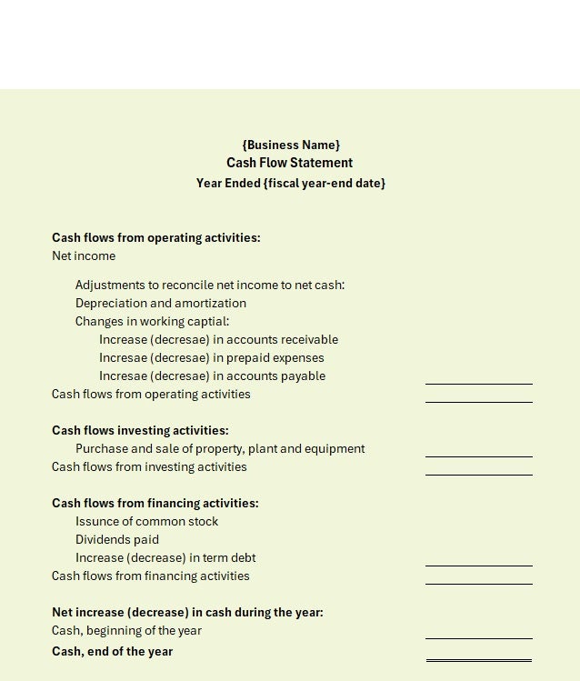 Cash Flow Statement | CFS | Statement of Cash Flows | Excel & PDF ...