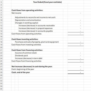 Cash Flow Statement | CFS | Statement of Cash Flows | Excel & PDF ...