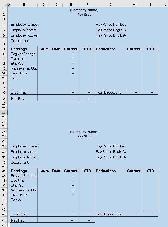 Pay Stub | Pay Slip | Pay Statement | Excel & PDF Templates | Digital ...