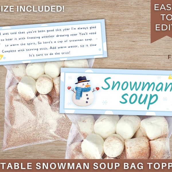 Snowman Soup Poem - Etsy