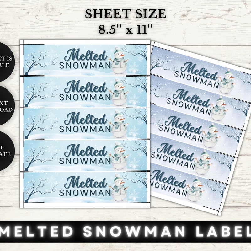 Snowman Labels - Etsy