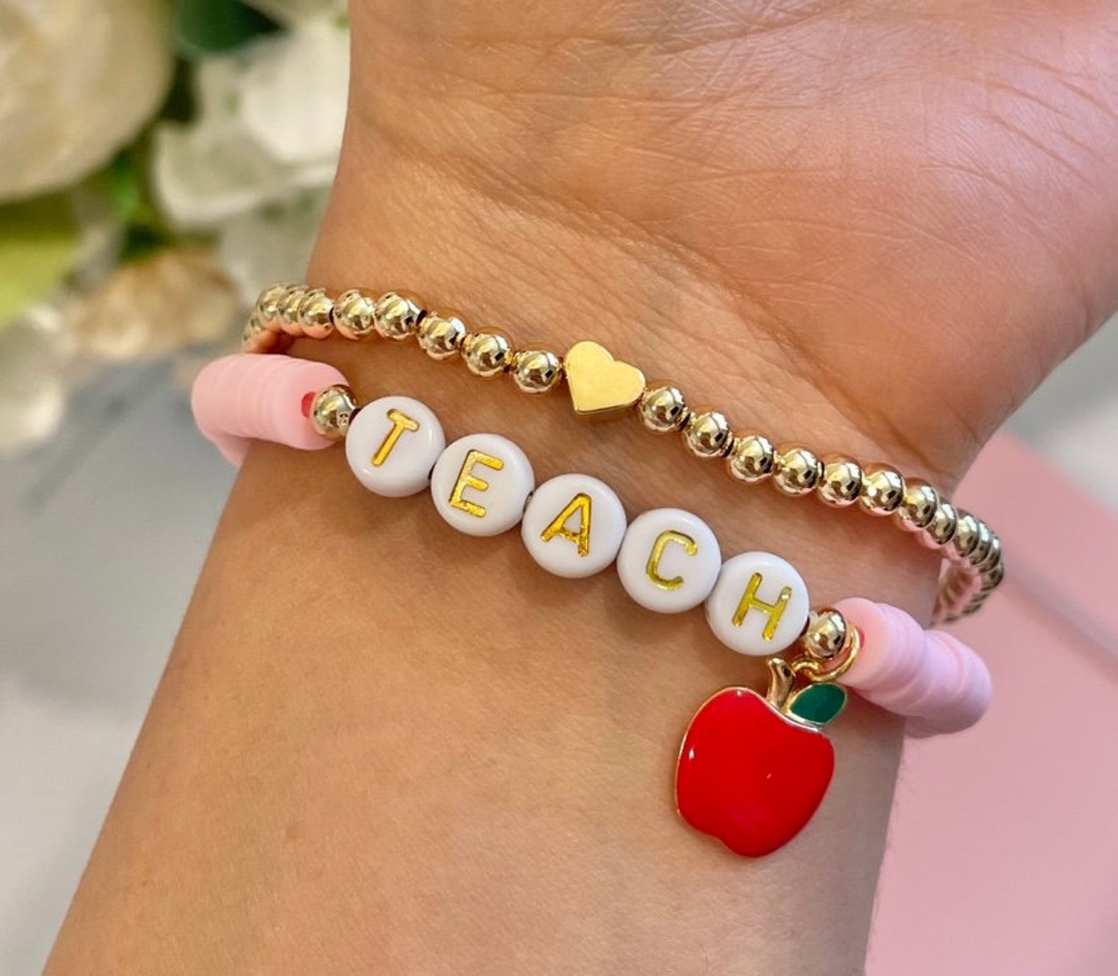 Custom Teacher Gift Bracelet, Personalized Teacher Gift Box ...