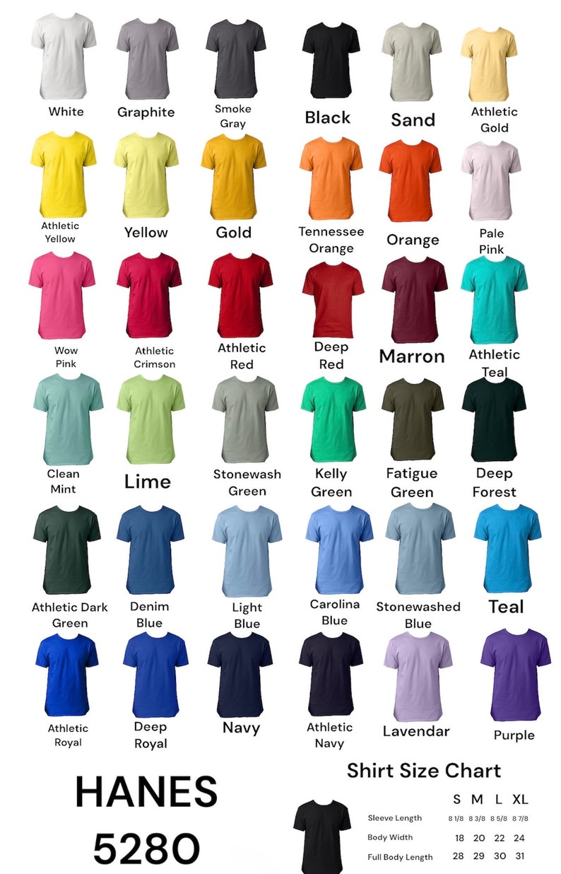 Hanes 5280 Bulk Pack of 10 T-shirts in All Colors - Etsy