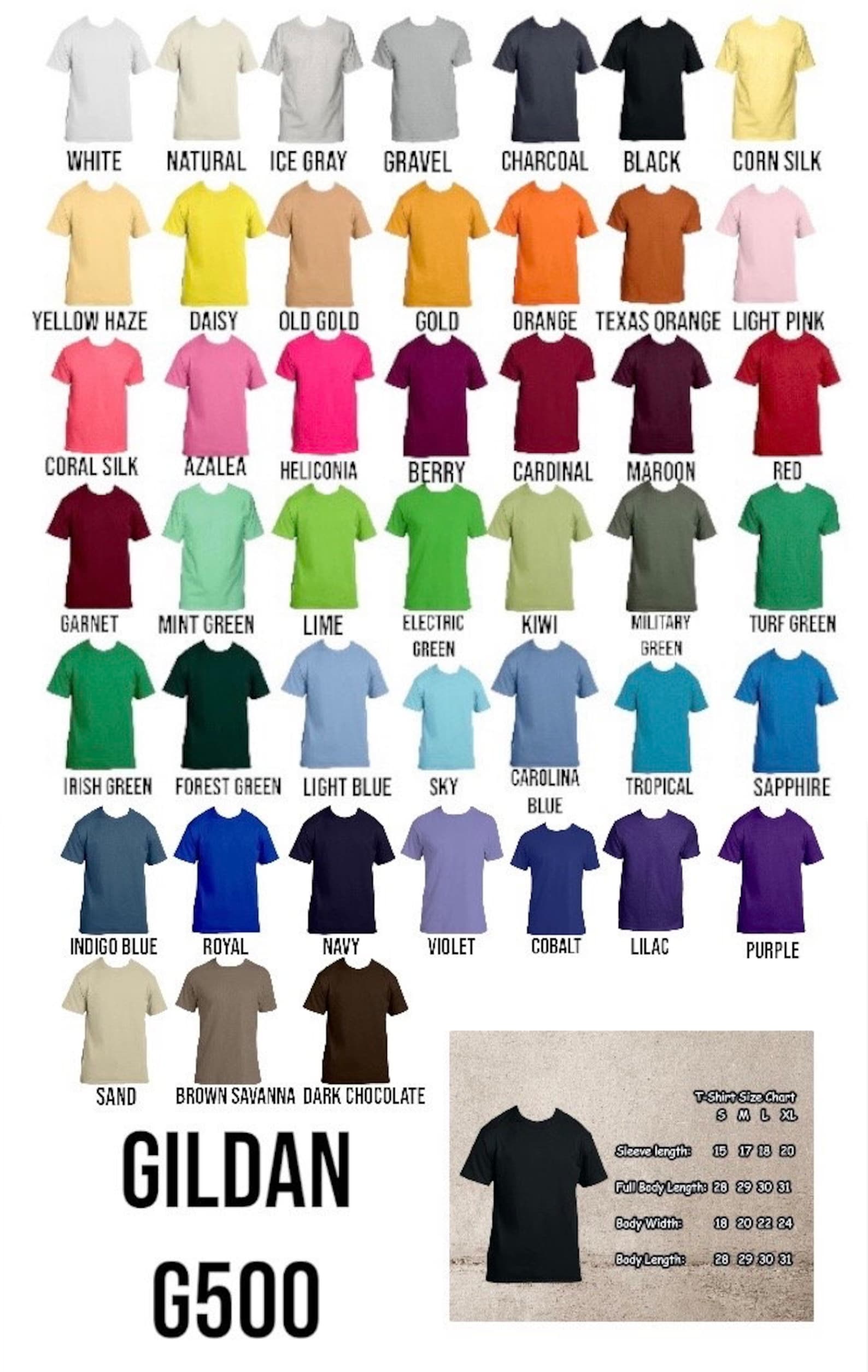 Gildan G500 Bulk Pack of 10 T-shirts in All Colors - Etsy Gildan G500 Bulk Pack of 10 T-shirts in All Colors - Etsy