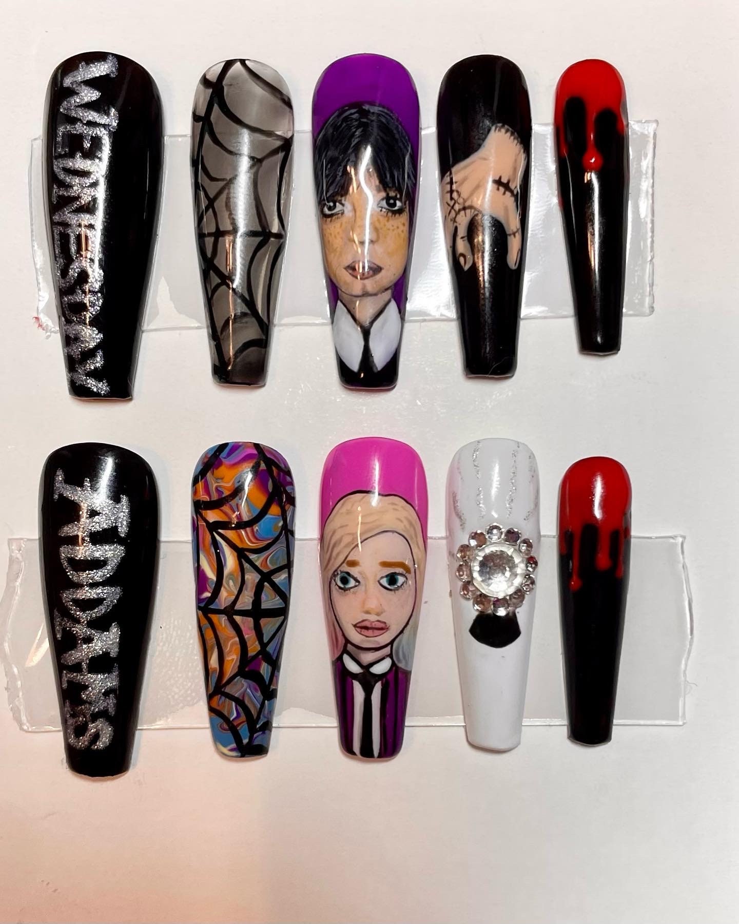 Wednesday Addams Nails