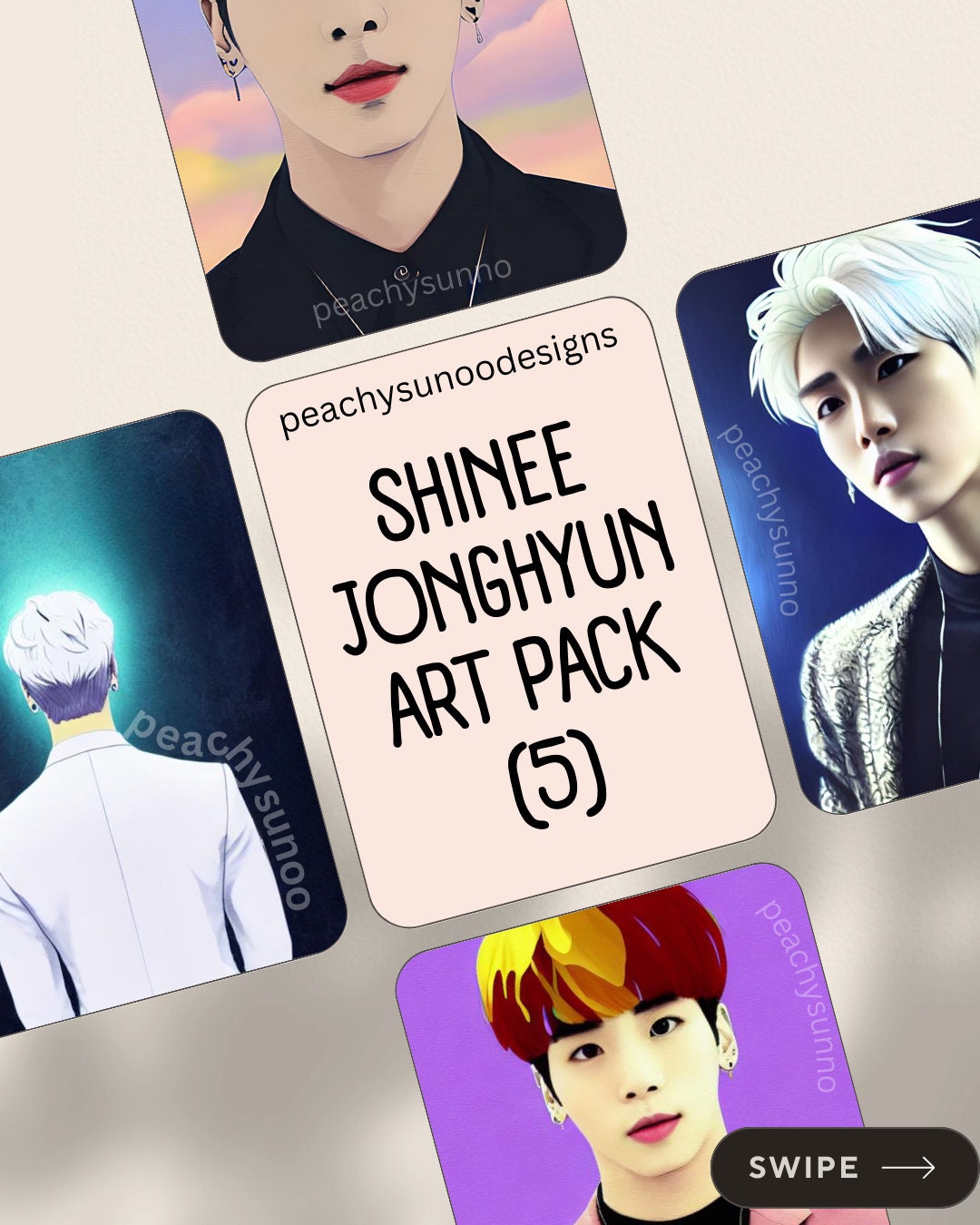 Shinee Jonghyun Inspired Art Print - 5 Pc. Pack [DIGITAL VER.] - Etsy