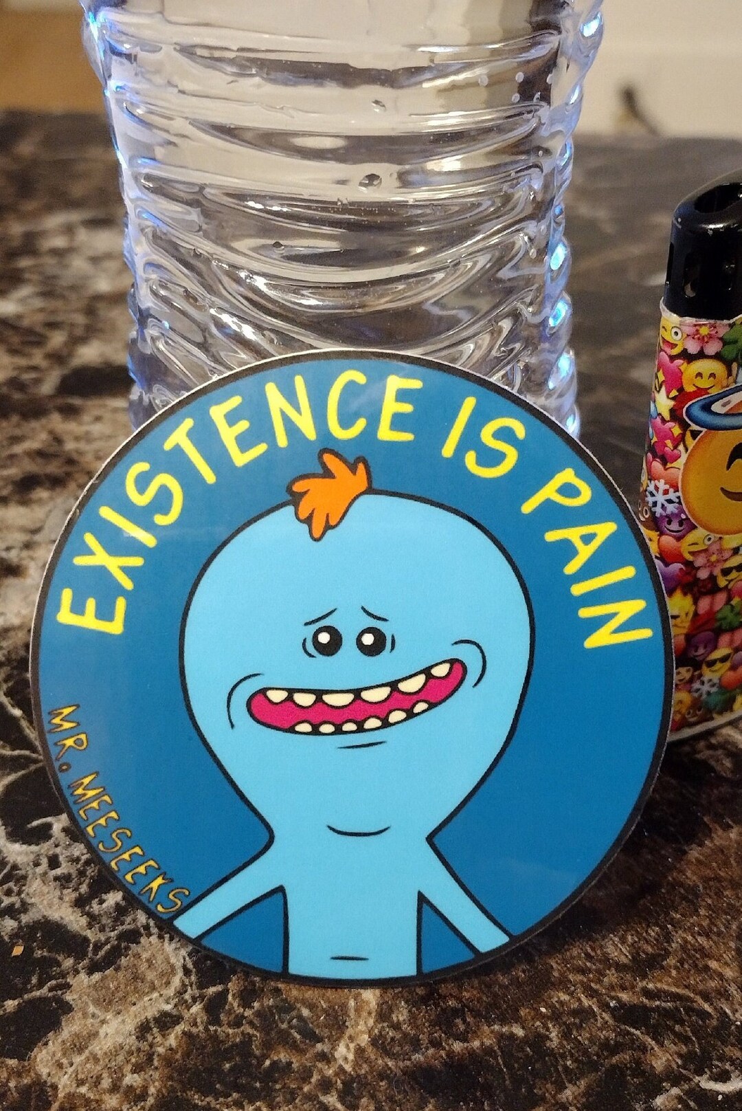 LAMINATED Glossy Vinyl Mr Meeseeks R-M Sticker - Etsy