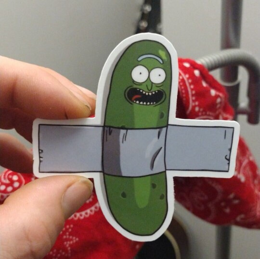 LAMINATED Glossy Vinyl Pickle Rick Sticker R&M - Etsy